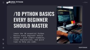 10 Python Basics Every Beginner Should Master - OpenPython